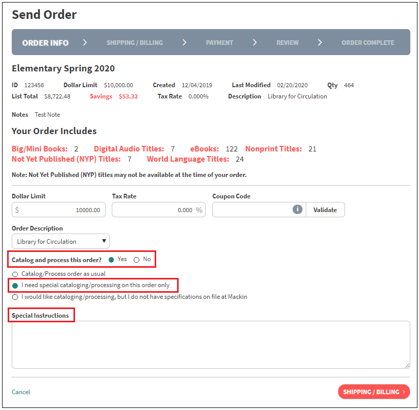Cataloging and Processing – Mackin Help